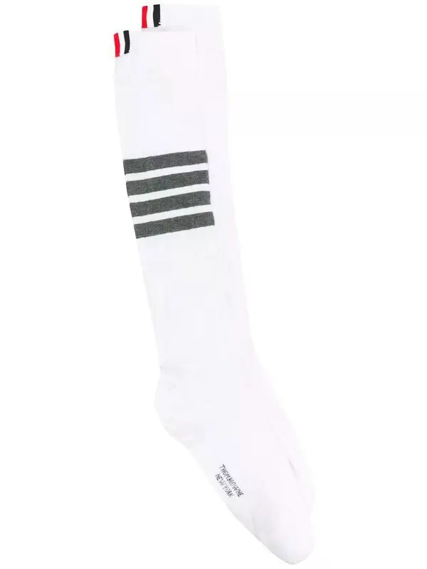 Thom Browne 4-bar Cotton Crew Socks - White
