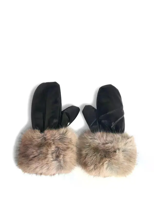STAND STUDIO Jane Faux-fur Gloves - Black