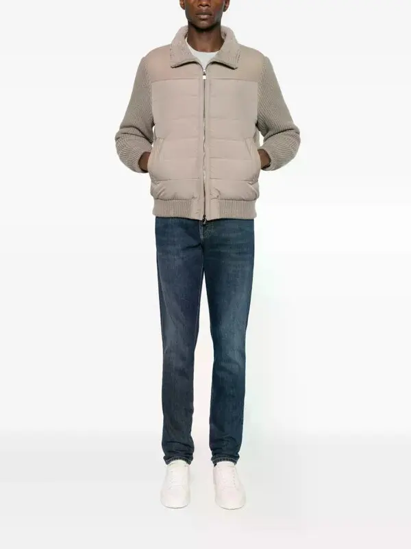 Corneliani Quilted Coat With Shearling Collar
