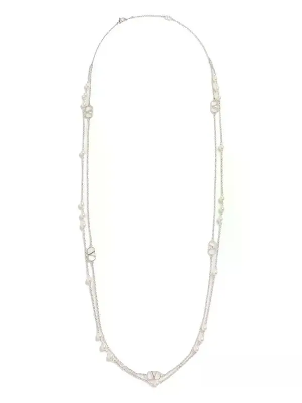 Valentino Garavani Vlogo Signature Metal Necklace - Silver