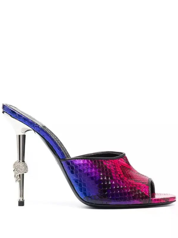 Philipp Plein Skull-heel Python Sandals