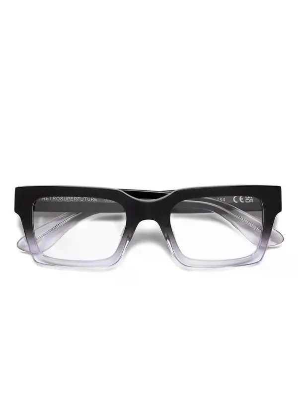 RETROSUPERFUTURE Numero 144 Square Frame Glasses - Black