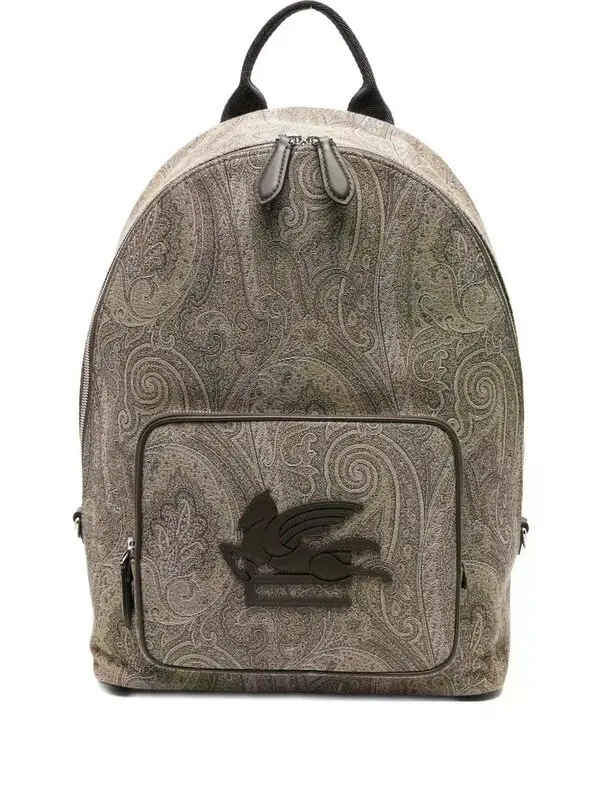 Etro Paisley-print Logo Backpack - Brown