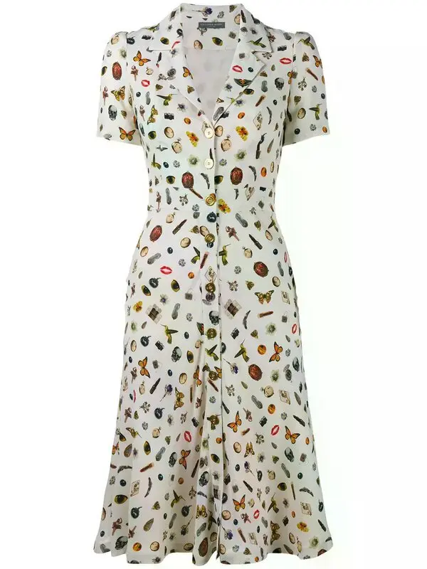 Alexander McQueen Obsession Print Shirt Dress