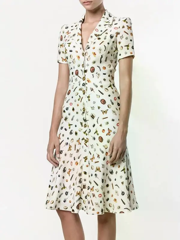 Alexander McQueen Obsession Print Shirt Dress