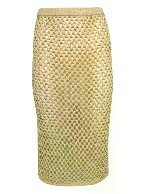 DIOTIMA Spice Openwork Midi Skirt - Yellow