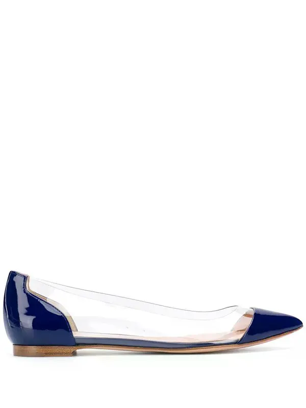GIANVITO ROSSI Azure Trasp Ballerinas