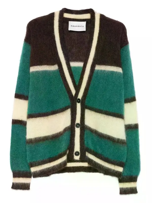 AMARANTO Striped Knit Cardigan