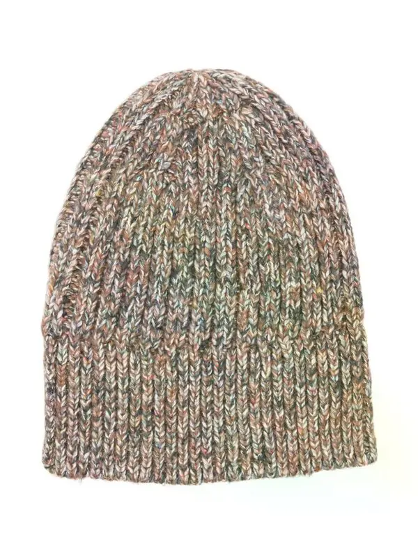 SONG FOR THE MUTE Mélange-effect Ribbed Beanie - Neutrals