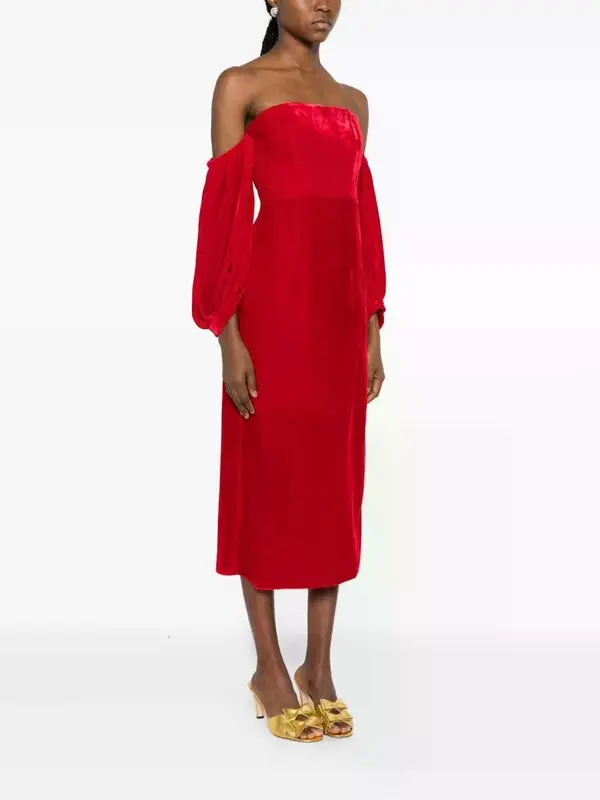 FORTE_FORTE Bustier Puff-sleeve Dress