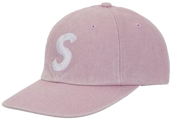 Supreme Pigment Coated Canvas S Logo 6-panel Cap - Pink