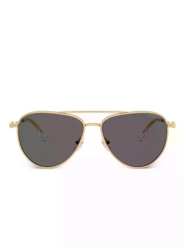 SWAROVSKI Textured-metal Aviator Sunglasses - Gold