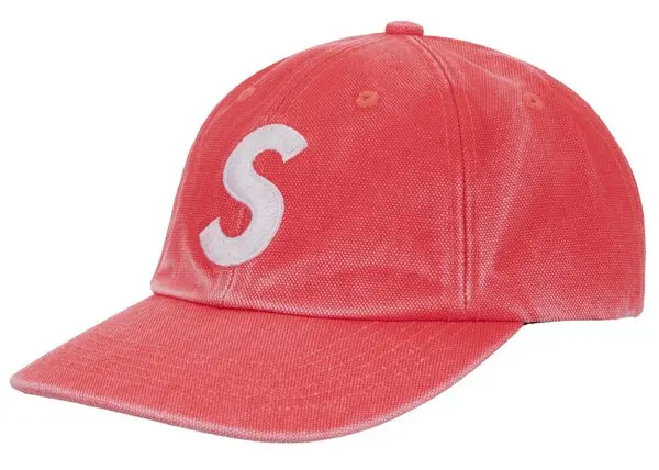 Supreme Pigment Coated Canvas S Logo 6-panel Cap - Orange