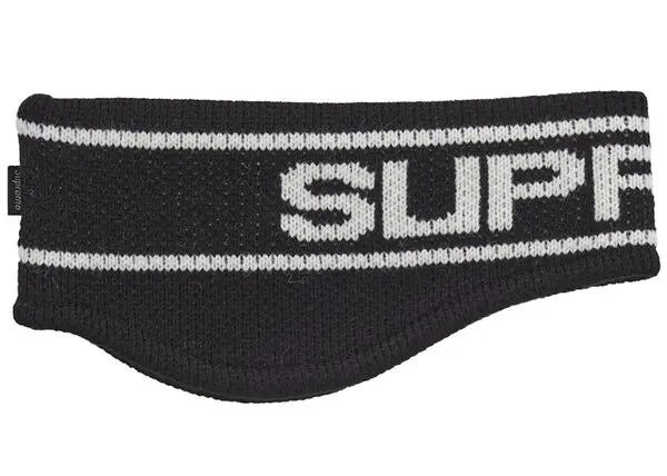Supreme Contrast Logo Headband - Black