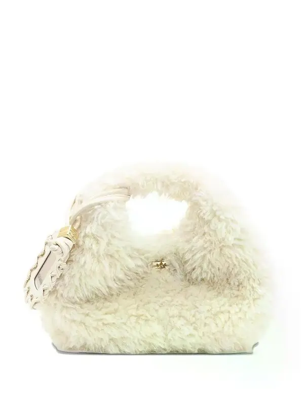 GANNI Fur Hobo Mini Tote - Neutrals