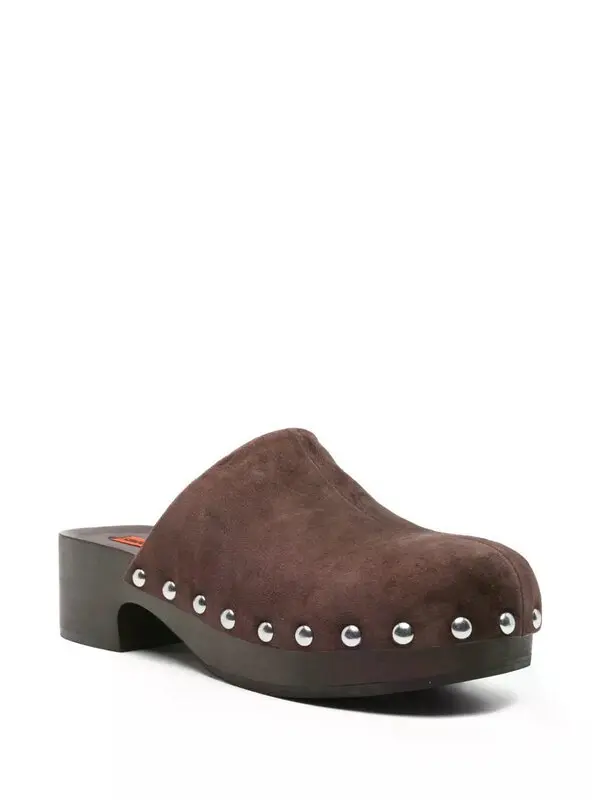 SIMONMILLER Suede Clog Pumps - Brown