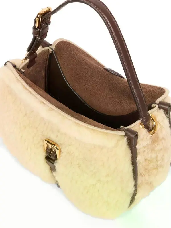Etro Shearling Cross Body Bag - Neutrals
