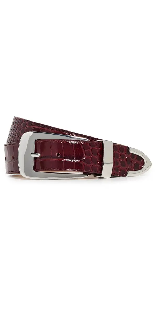 B-low The Belt Arden Croco Belt - Merlot/silver