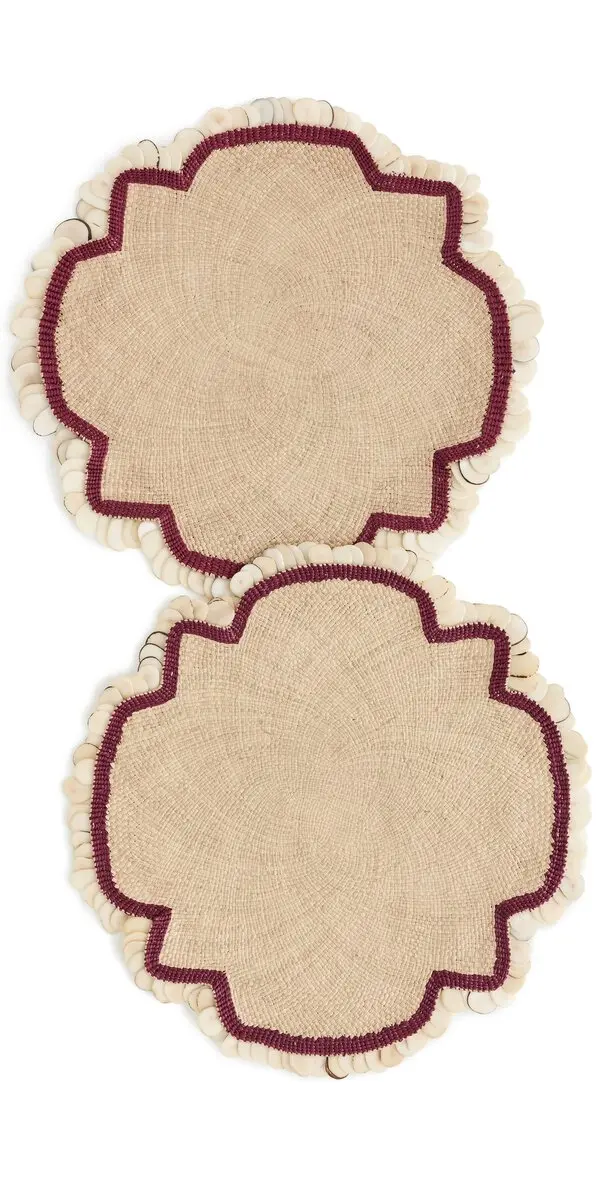 Johanna Ortiz Pichima Placemats Set Of 2 - Uncu Red
