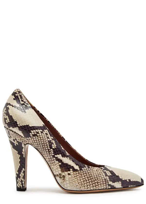 Paris Texas Elsa 100 Python-effect Leather Pumps