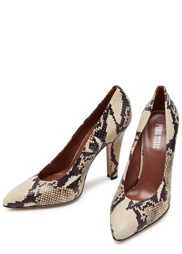 Paris Texas Elsa 100 Python-effect Leather Pumps
