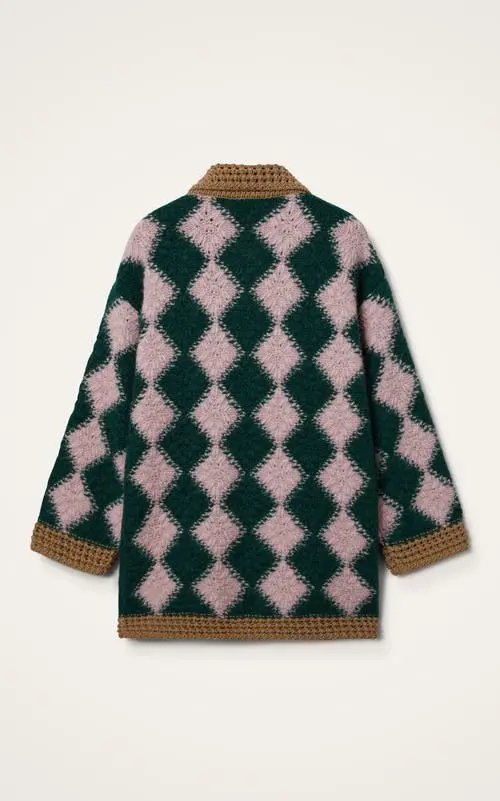 La DoubleJ Crochet Star Cardigan - Multicolor Pink