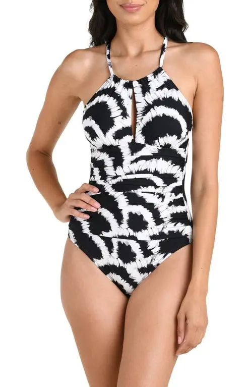 La Blanca Shadows Ruched One-piece Swimsuit - Black