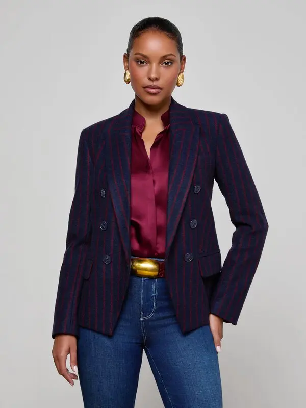 L'Agence Kenzie Pinstriped Blazer