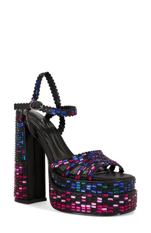 AZALEA WANG Birch Sequin Platform Sandal