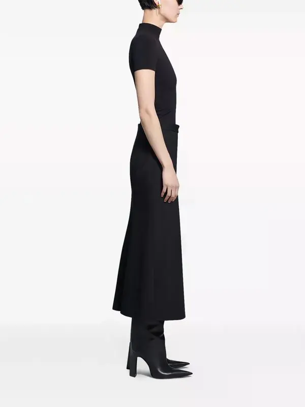 Balenciaga A-line Flared Wool Skirt