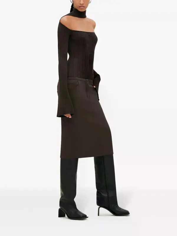 COURREGES Cut-out Ribbed Jumper - Brown
