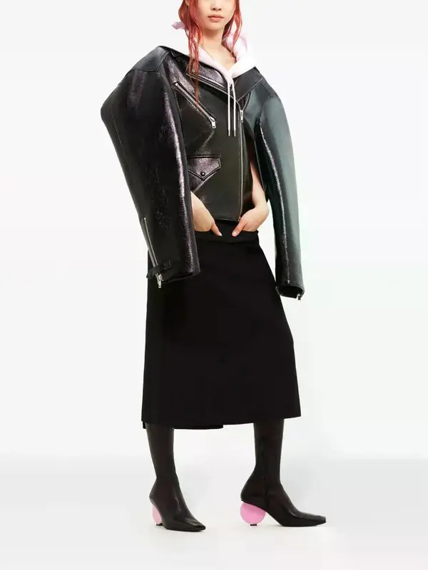 COURREGES Cocoon Vinyl Biker Jacket