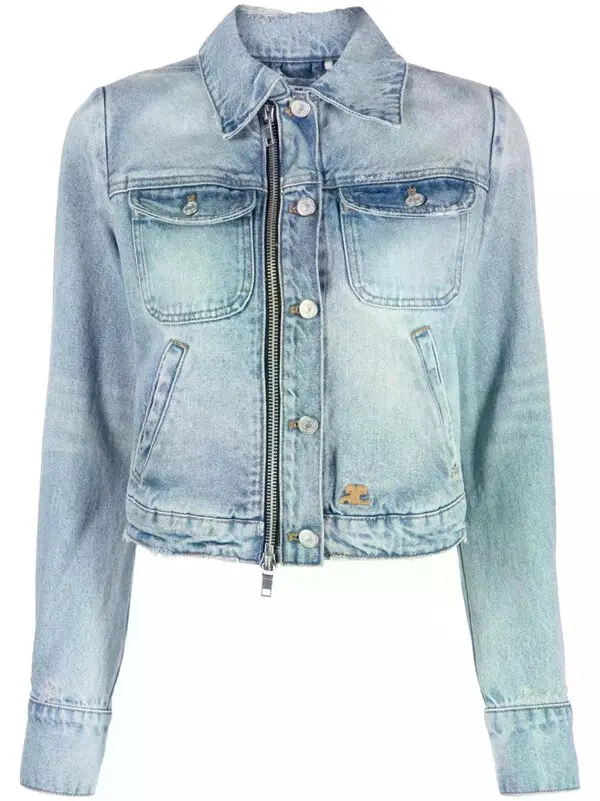 COURREGES Zip-up Denim Jacket
