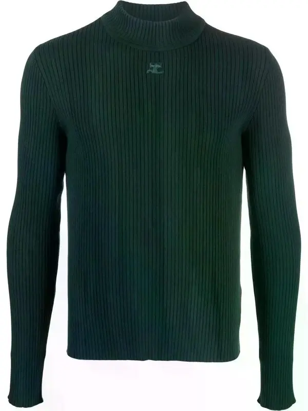 COURREGES Ribbed-knit Jumper - Green