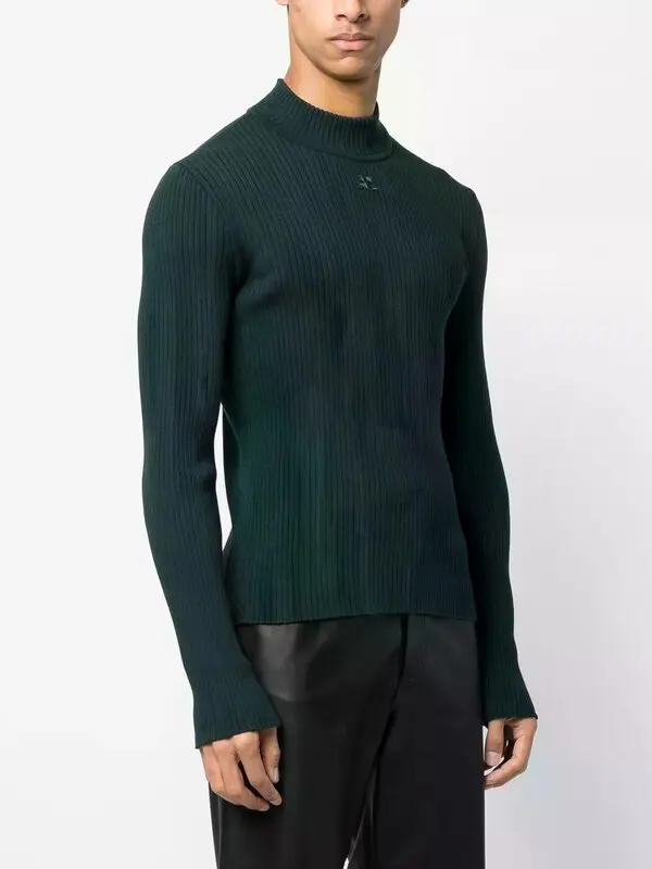 COURREGES Ribbed-knit Jumper - Green
