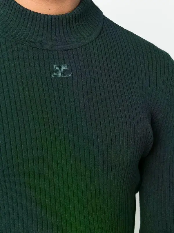 COURREGES Ribbed-knit Jumper - Green