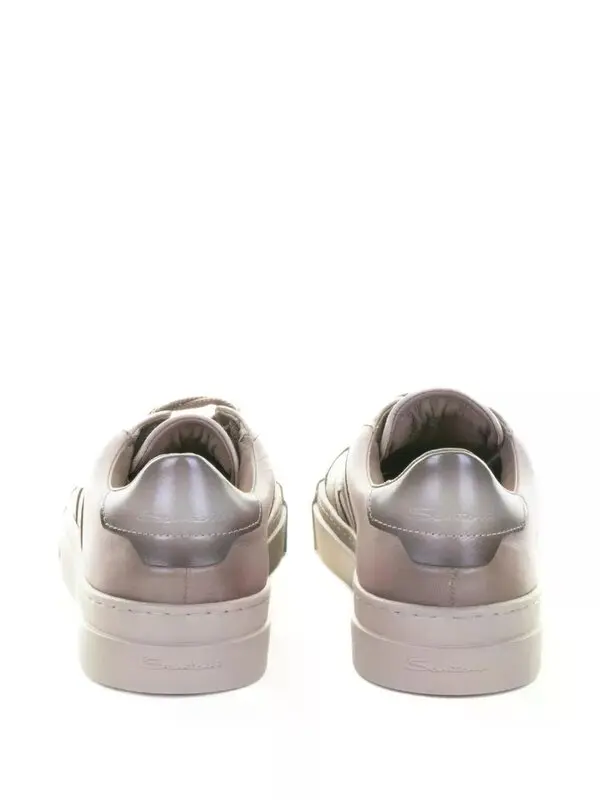 Santoni Panelled Leather Sneakers - Neutrals