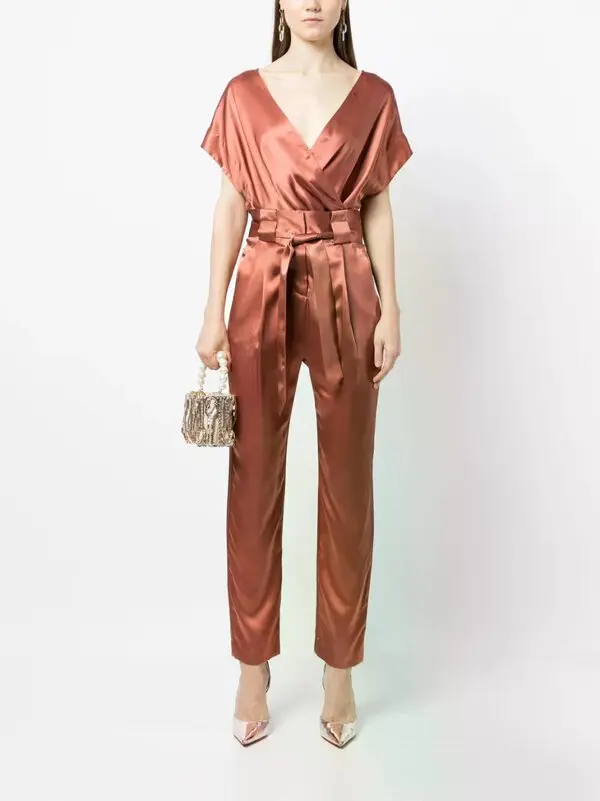 Michelle Mason High-waisted Pleated Trousers - Brown
