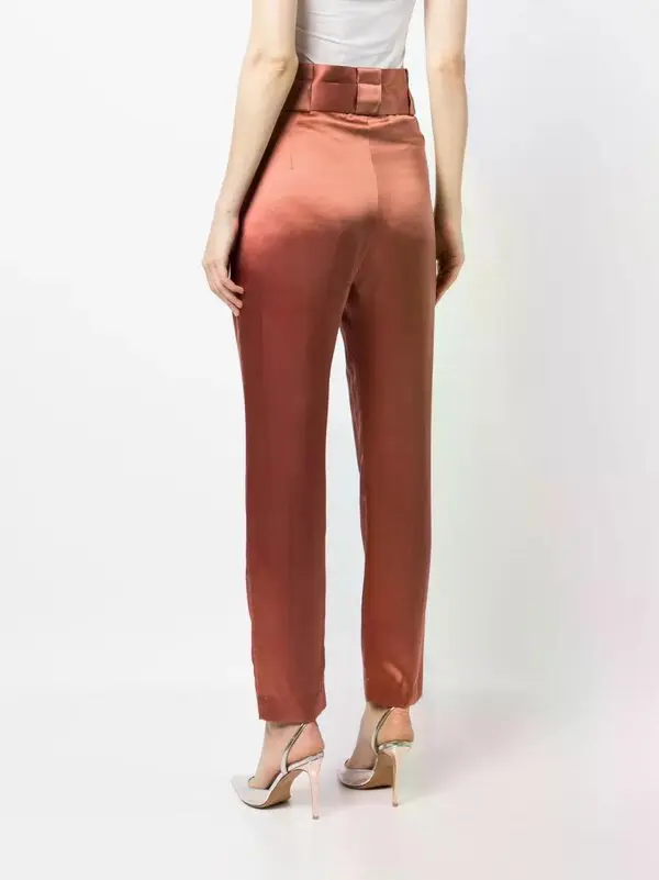 Michelle Mason High-waisted Pleated Trousers - Brown