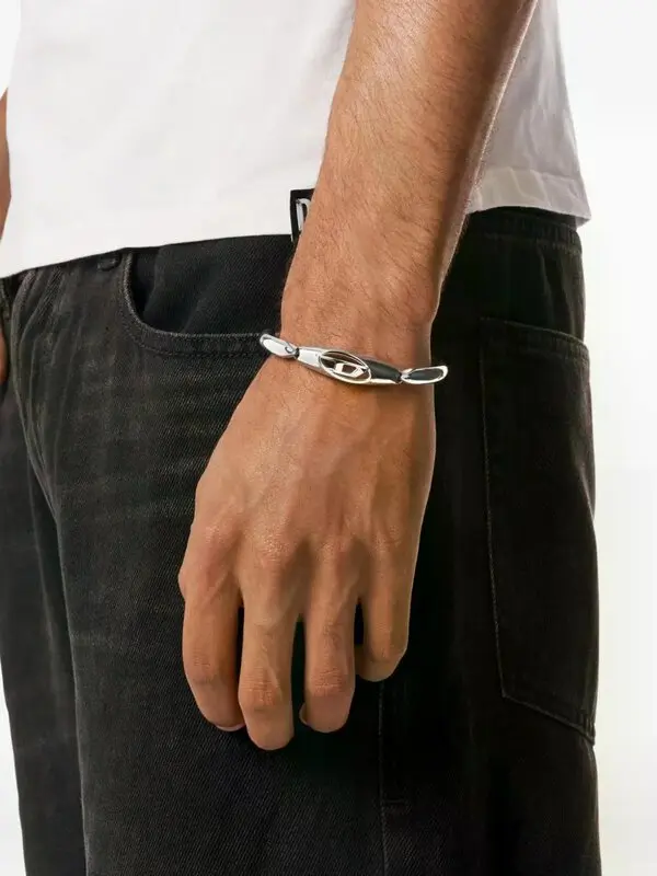 DIESEL® Cutout Oval Logo Bracelet