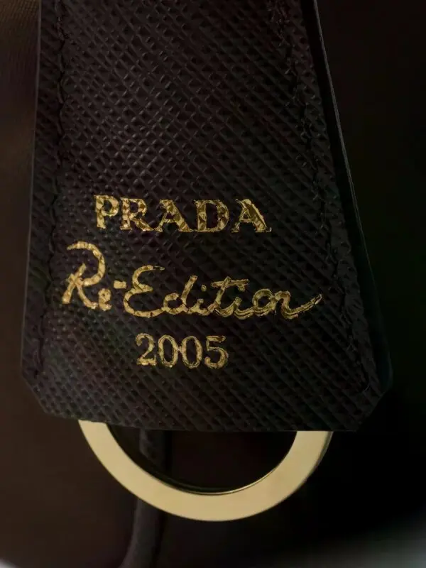 Prada Re-edition 2005 Shoulder Bag With Saffiano Leather Trim - Brown