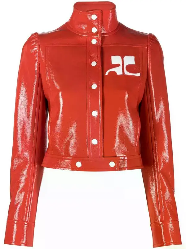 COURREGES Vinyl Reedition Cropped Jacket - Red