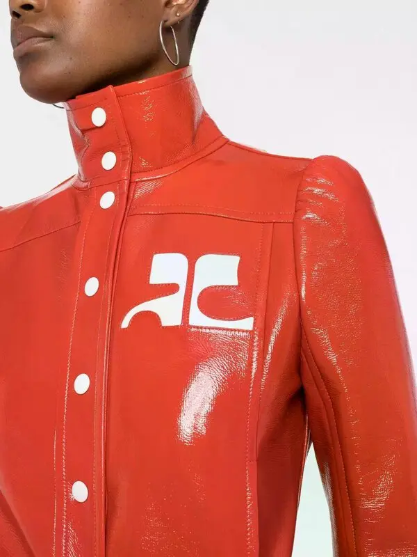 COURREGES Vinyl Reedition Cropped Jacket - Red