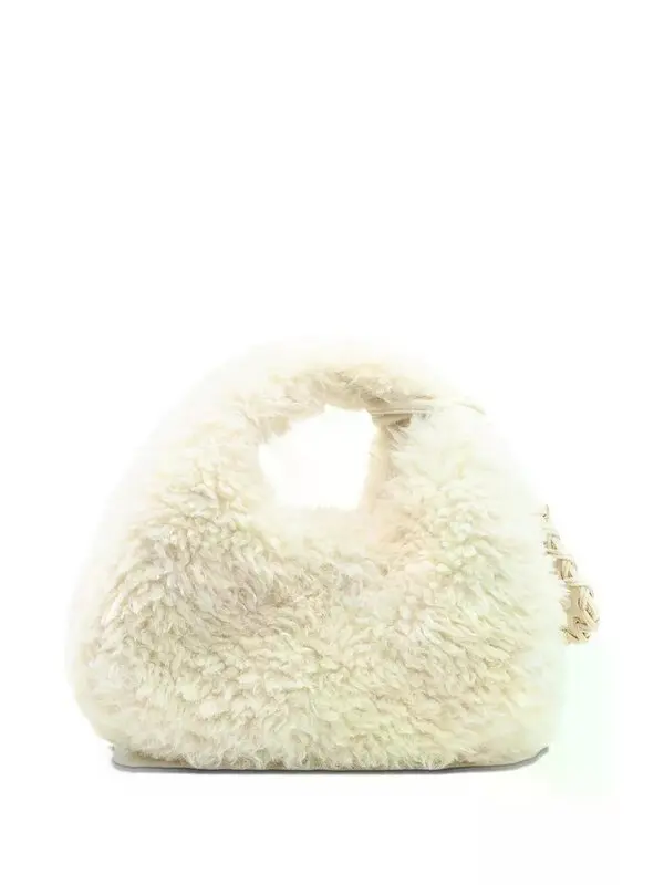 GANNI Fur Hobo Mini Tote Bag - Neutrals