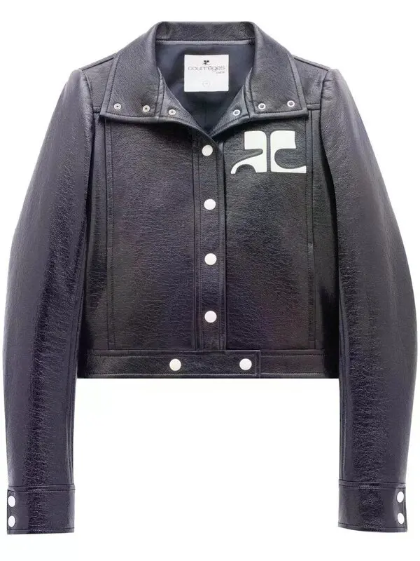 COURREGES Vinyl Logo-patch Jacket - Blue