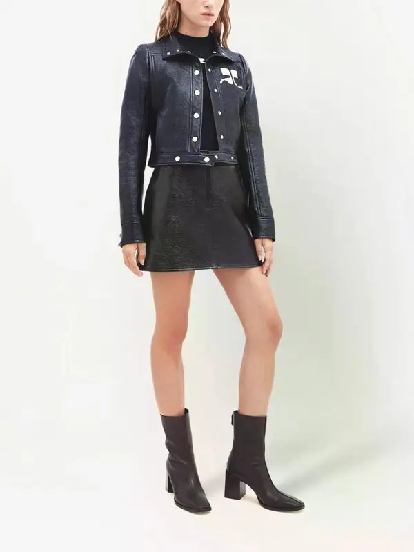 COURREGES Vinyl Logo-patch Jacket - Blue