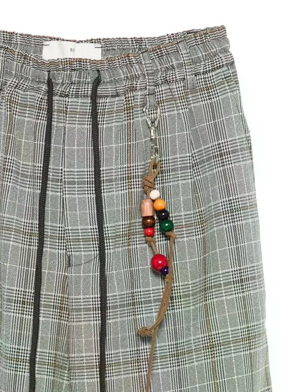 SONG FOR THE MUTE Checked Drawstring-waist Pants