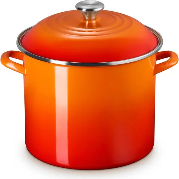 LE CREUSET Enameled Stainless Steel Stockpot - Flame