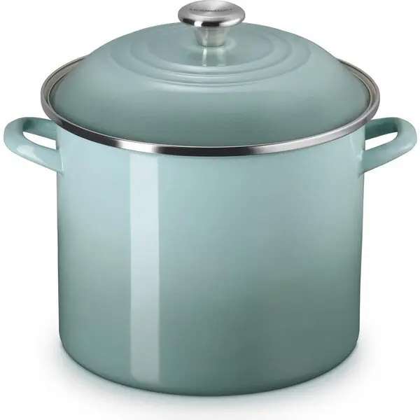 LE CREUSET Enameled Stainless Steel Stockpot - Sea Salt