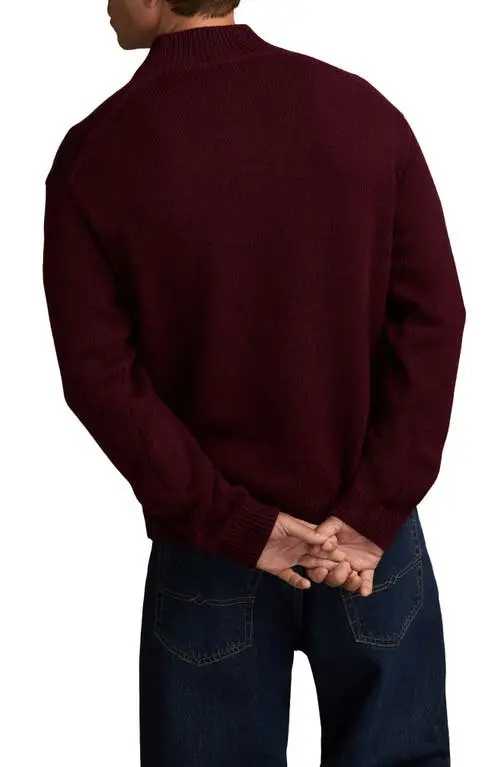 Lucky Brand Half-button Mock Neck Sweater - Maroon Banner